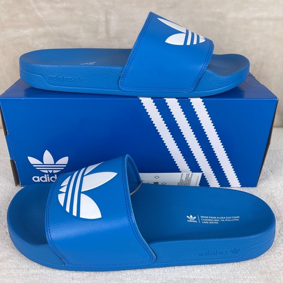 adidas | Shoes | Adidas Adilette Lite Blue Slides Sandals Flip Flop ...